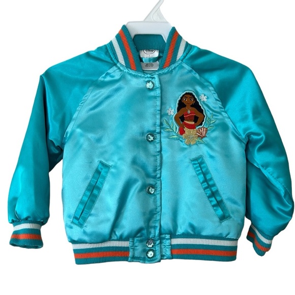 Disney | Jackets & Coats | Princess Moana Satin Varsity Jacket Pua Hei ...